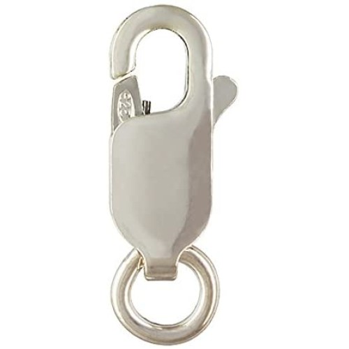 Sterling Silver Lobster Claw Clasp with Ring, 4.5x12mm, .925